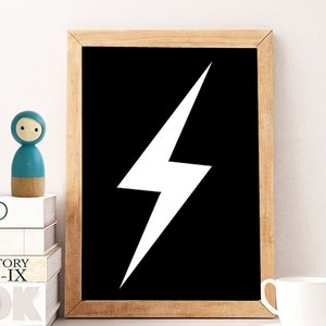 Lightening Bolt Superhero Wall Print / Boys DIGITAL Print / | Etsy