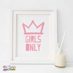 GIRLS ONLY PRINT, Wall Art for Girls, Girls Only Sign, Printable ...
