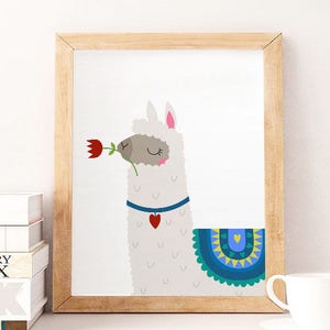 Llama Nursery Print Printable Gift for Children Kids Room - Etsy