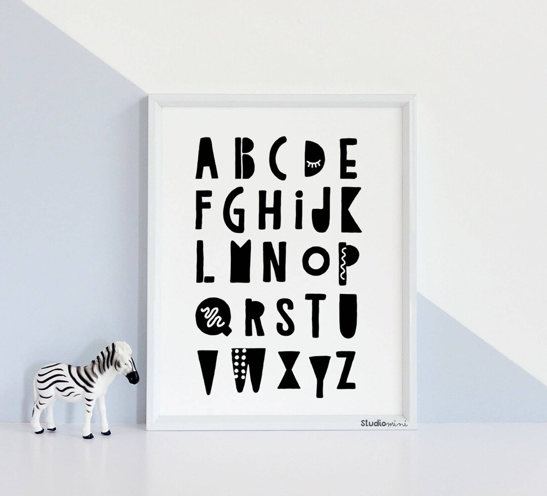 Alphabet Print 50% OFF Kids Alphabet Nursery Alphabet - Etsy