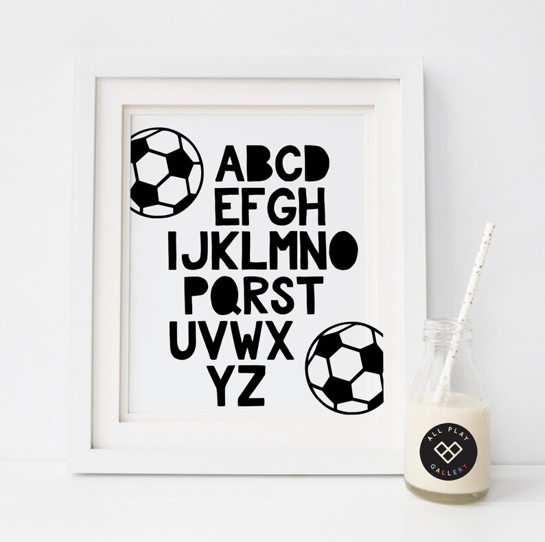 INSTANT DOWNLOAD Sports Boy Wall Decor Alphabet Soccer - Etsy