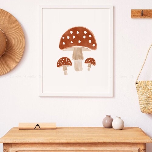 Boho Fall Nursery Print Mushrooms Printable Wall Art Fall - Etsy
