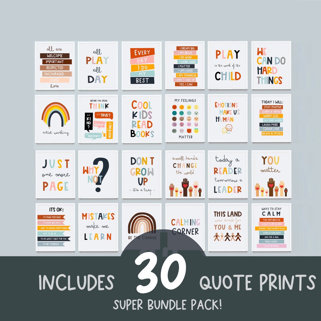 Inspirational Posters, 30 PRINTABLES,| Homeschool Decor, Montessori Art ...
