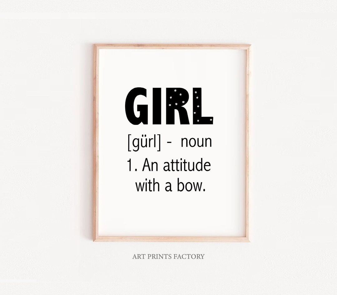Girl Wall Art, Girl Definition, Baby Girl Nursery, Kids Quote, Baby ...