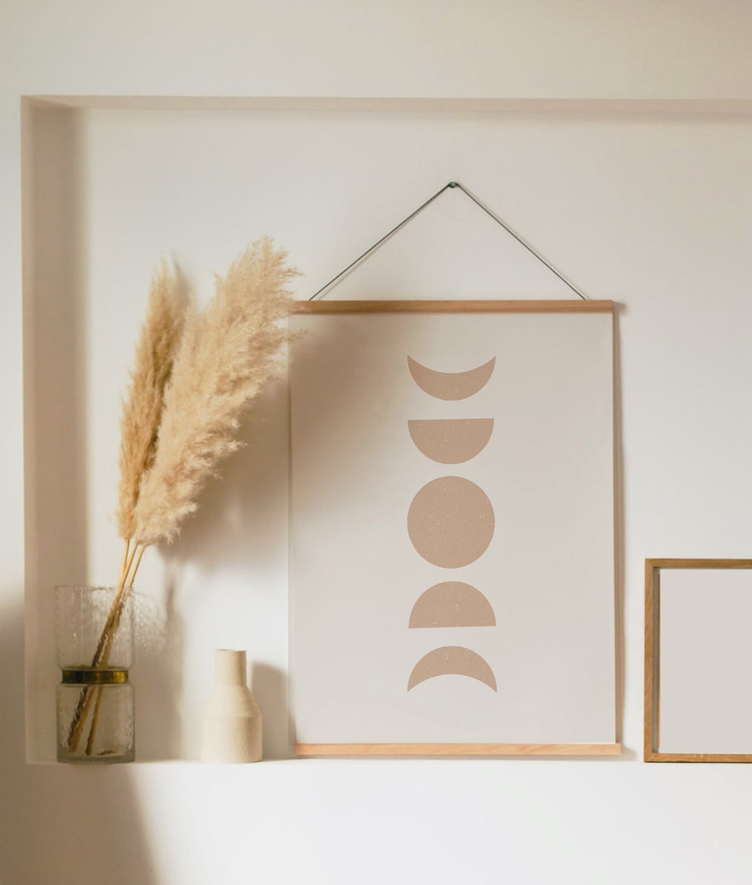 Boho Moon Phases Wall Art: Beige Minimalist Print (digital Download) - Etsy