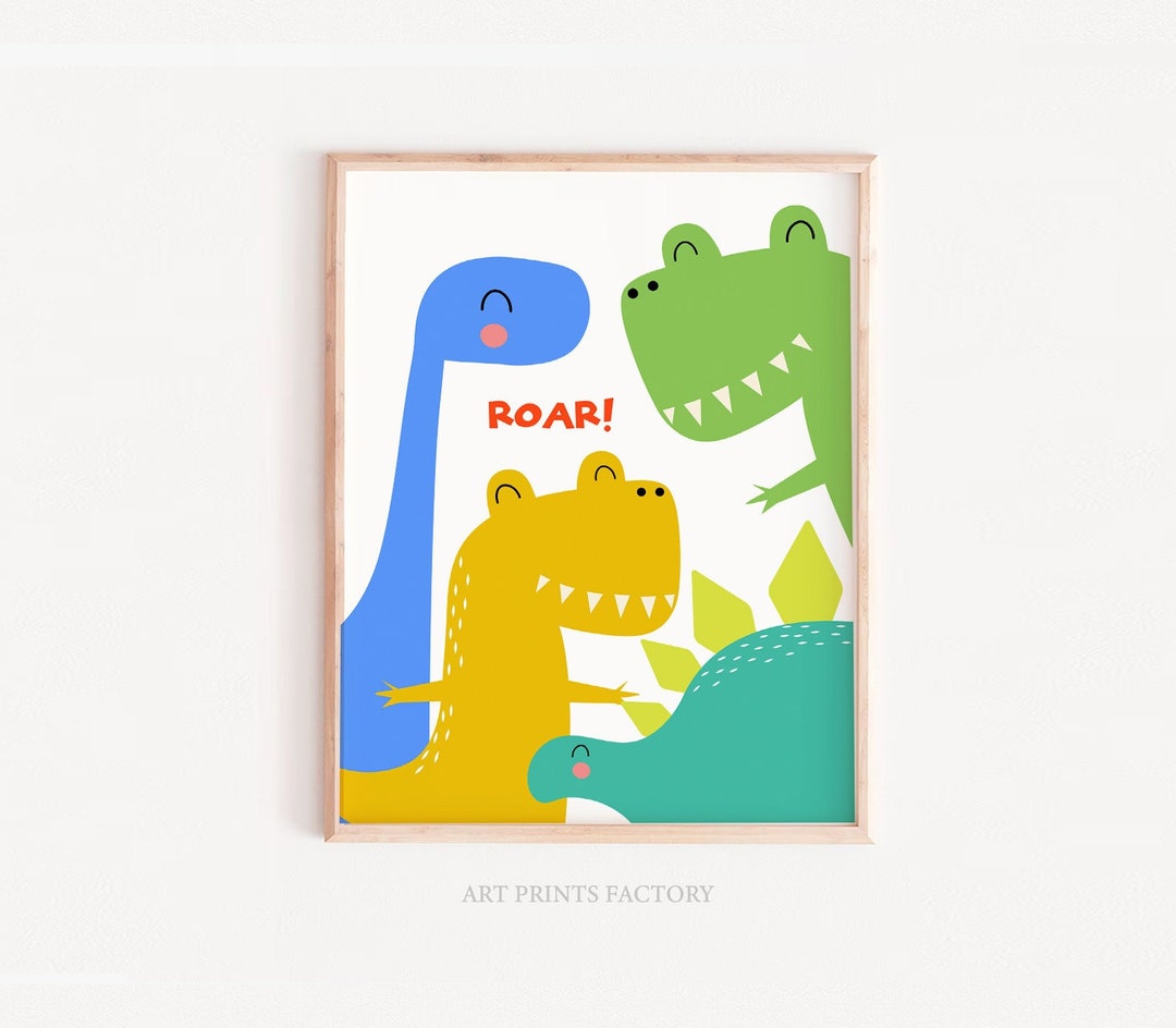 Printable Dinosaur Poster, DINOSAUR FRIENDS, Dino Poster, Boys Room ...
