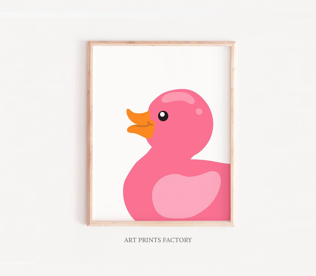Pink Rubber Duck Print, Nursery Decor, Printable Wall Art, Toy Print ...