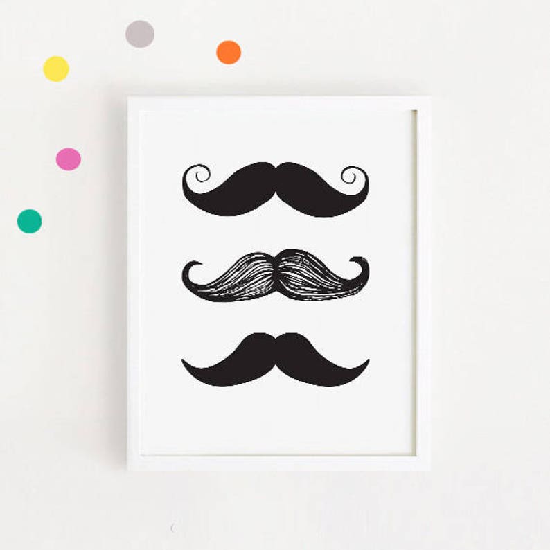 Mustache Poster Mustache Decor Modern Prints Mustache - Etsy