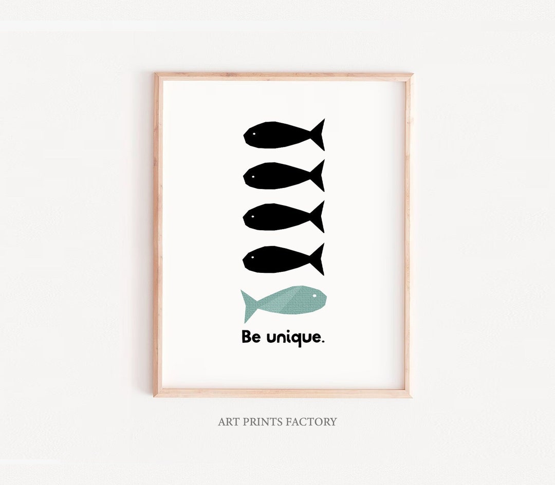 Kids Print Unique, Motivational Quote, Fish Nursery Prints, Quotes Wall ...