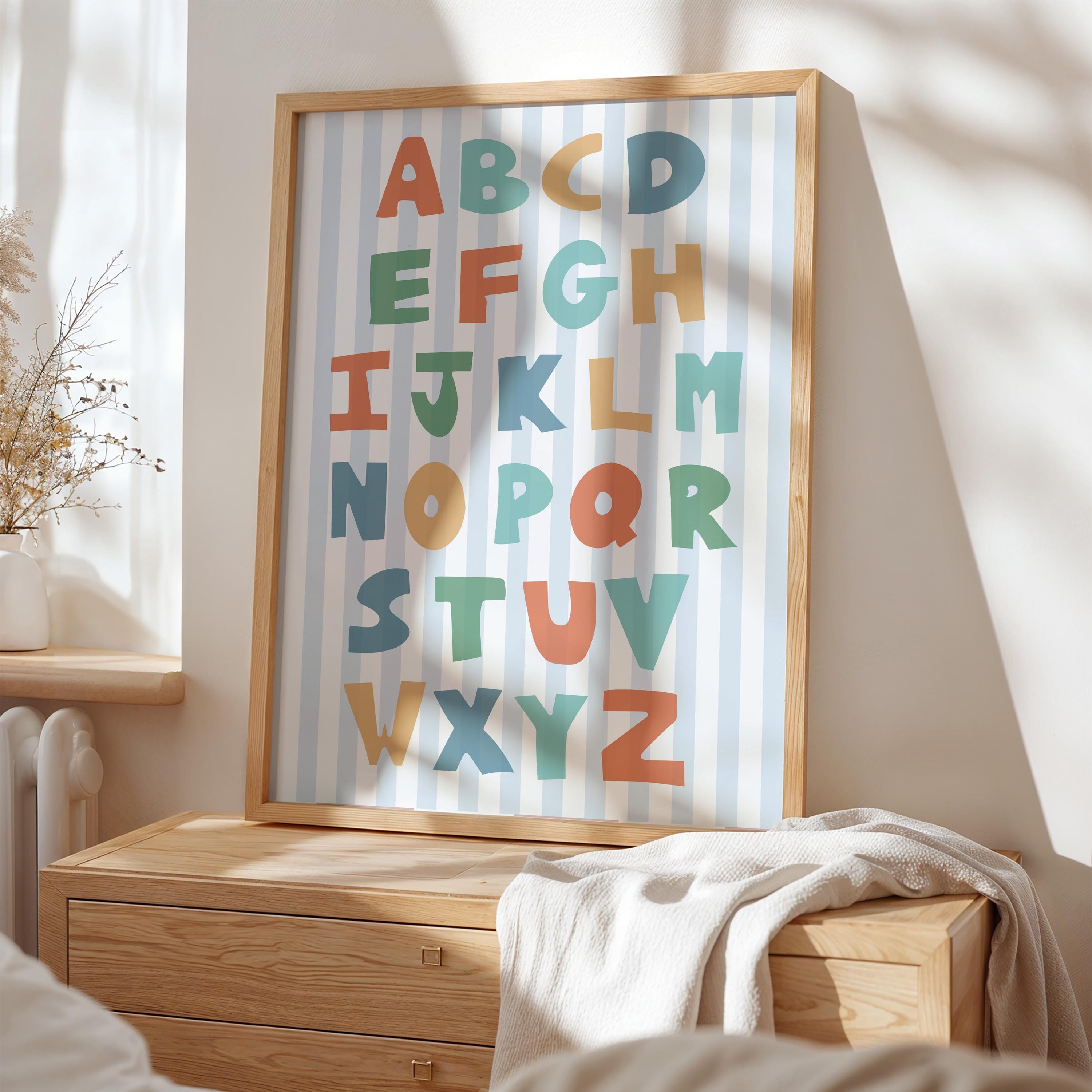 Alphabet Poster, KIDS Wall Art, Printable Educational Chart, ABC Poster ...