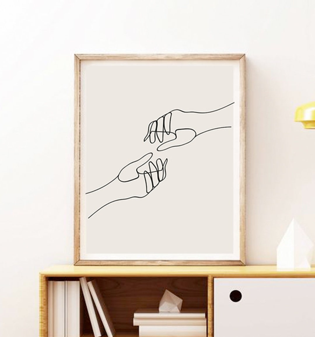 One Line Print, Abstract Hands Wall Art, Abstract Decor, Contemporary ...