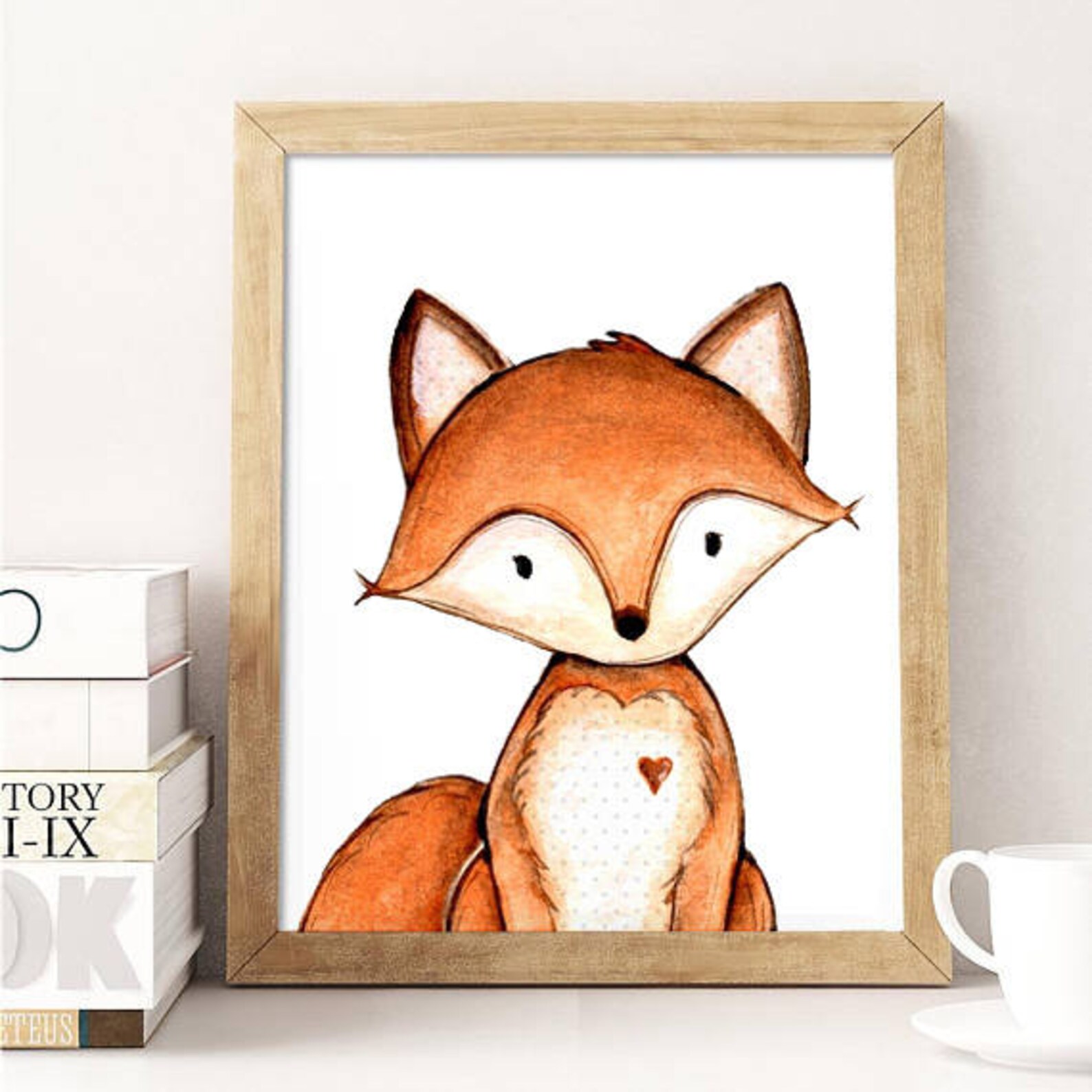 Fox Artwork Nursery Fox Wall Art Fox Kids Room Decor Fox - Etsy