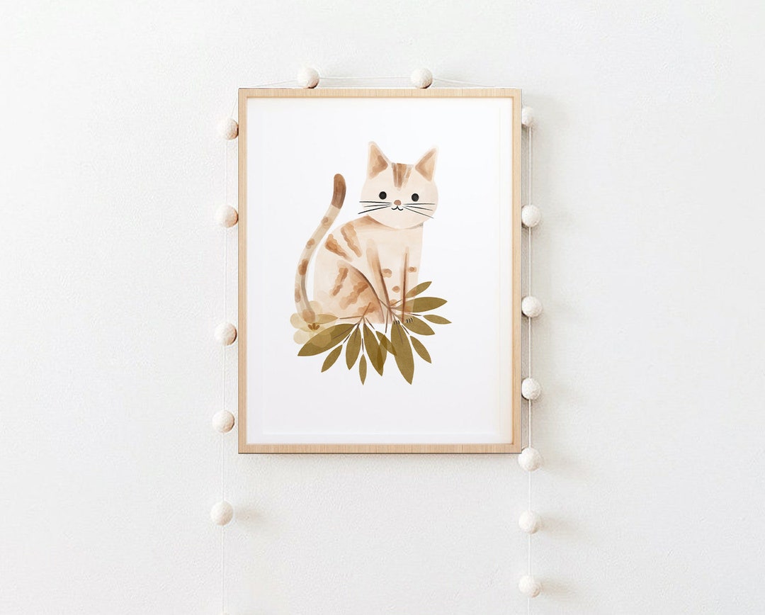 Baby Girl Wall Art, Boho Cat Print, Printable Wall Art, Nursery Cats ...