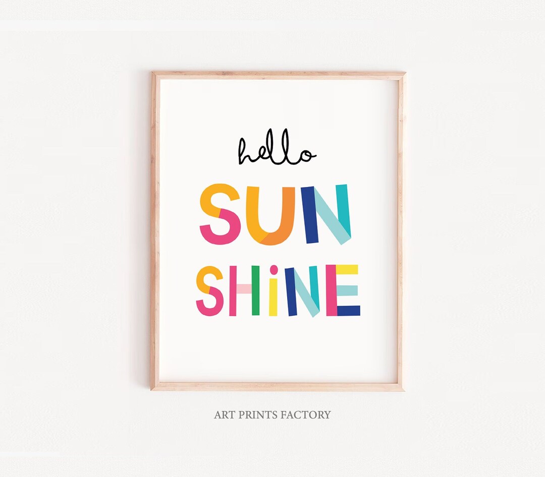 Hello Sunshine Print - Colorful Nursery Wall Art (digital Download) - Etsy