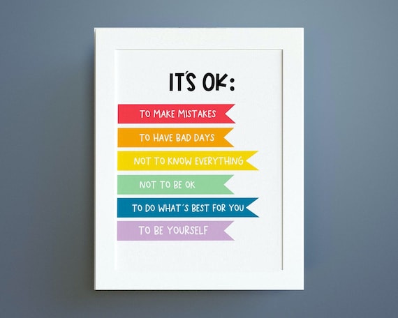 Its Ok Not to Be Okpositive Affirmations for Kids Classroom - Etsy