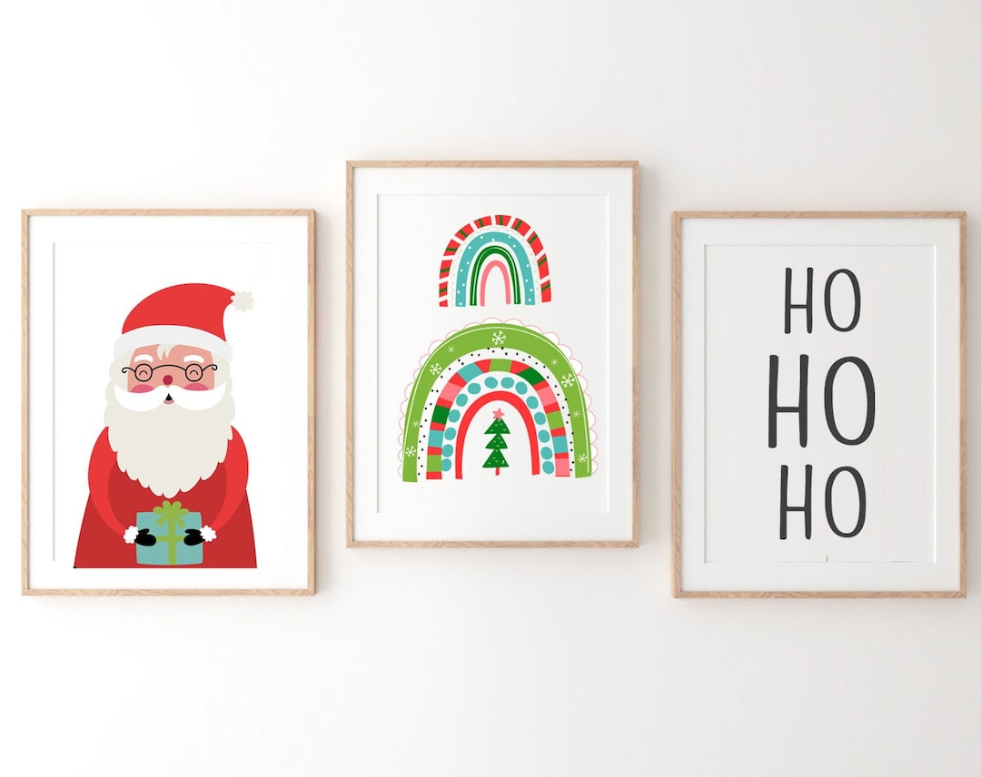 Set of 3 Christmas Prints, Christmas Printable Wall Art, Merry ...