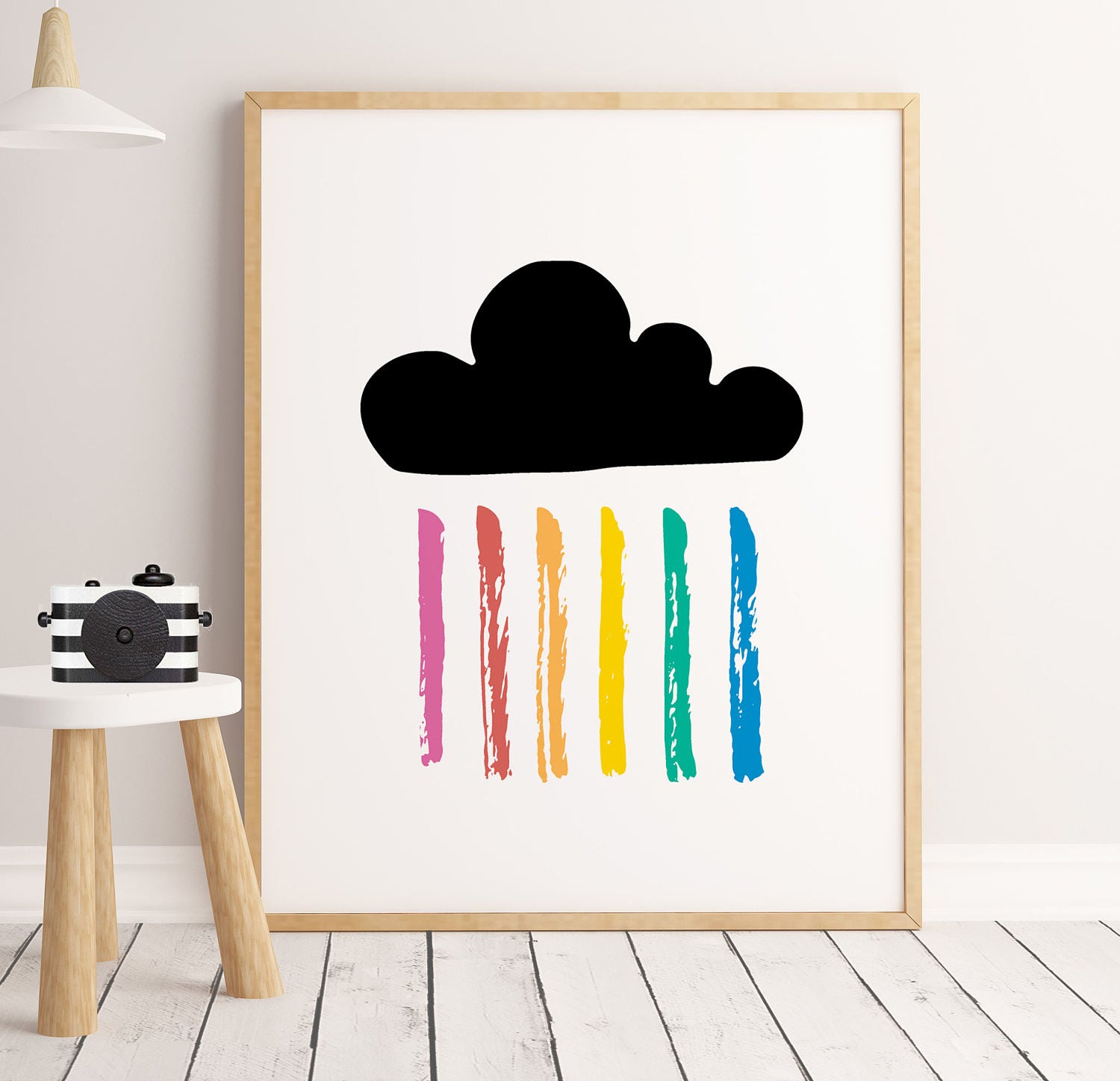 Modern Nursery Art RAINBOW CLOUD Monochrome Nursery Art - Etsy