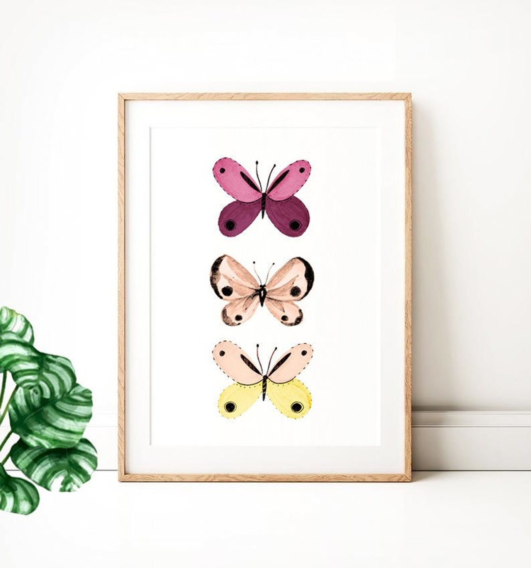 PASTEL Butterfly Print, Butterfly Nursery Print, Butterfly Illustration ...
