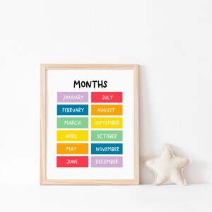 Months of the Year Printable, Montessori Education Poster, Homeschool ...