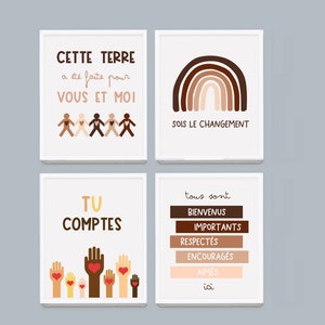 French Classroom Decor, French Language, Diversity Posters, Set of 4 ...