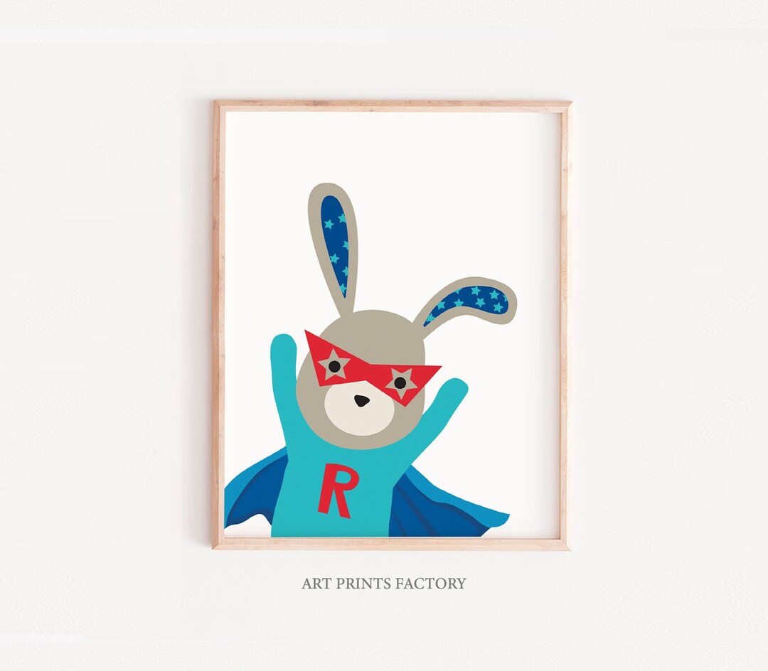 BUNNY Superhero Art, Hero Printable, Hero Wall Art, Hero Decor, Super ...