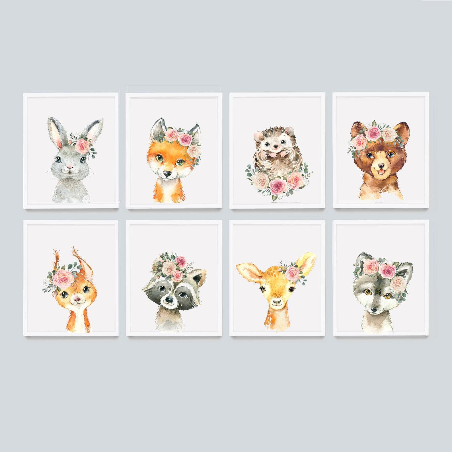 GIRLS WALL PRINTS Set of 24 Girls Gallery Wall Rainbow - Etsy