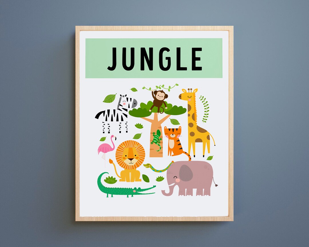 Jungle Nursery Prints, Learning Animals, Baby Animal Prints, Tropical ...