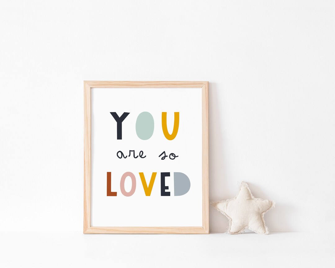 Digital Download You Are Loved Neutral Colors Nursery - Etsy