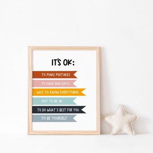 Its OK Not to Be OK Kids Prints, Motivational Quote Digital Poster ...