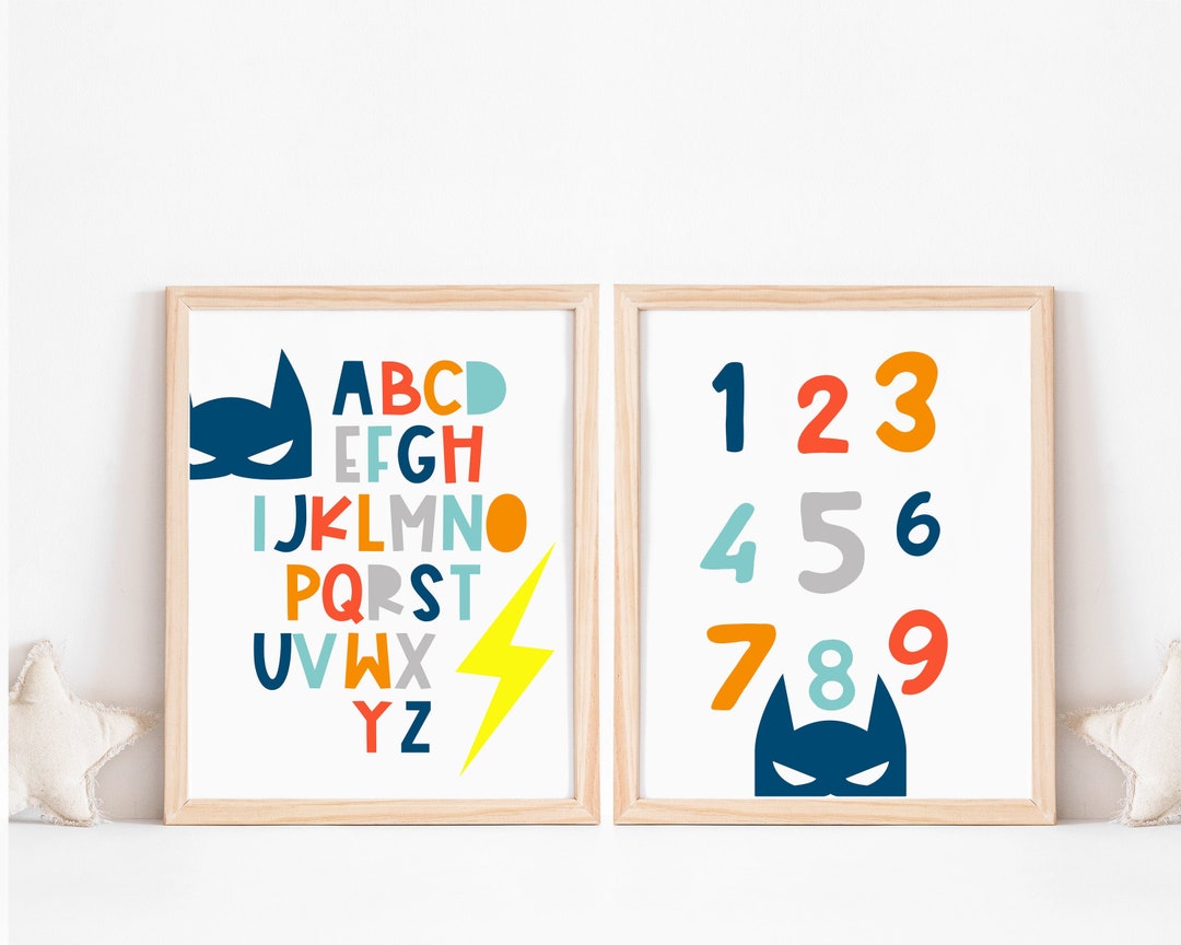 Superhero Nursery Print, Set of 2, Superhero Kids Art, Superhero ...