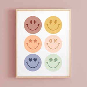 Retro Smile Print Set: Boho Nursery Wall Art (digital Download) - Etsy