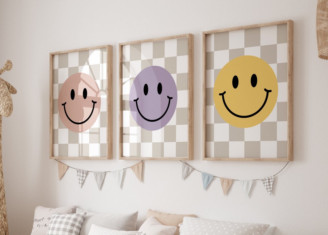Girl Wall Art Print, Smiley Face Print, Cute Wall Art, Girls Nursery ...