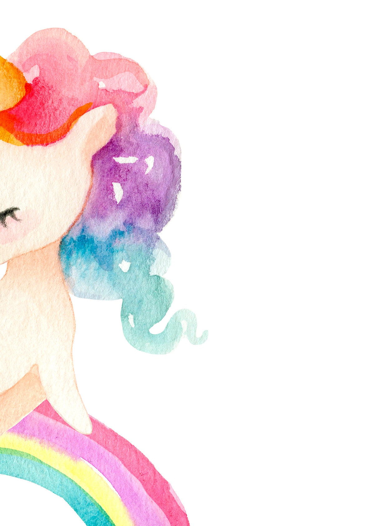 Set of 6 sleepy Unicorn Nursery Art Printable. Digital Unicorn | Etsy