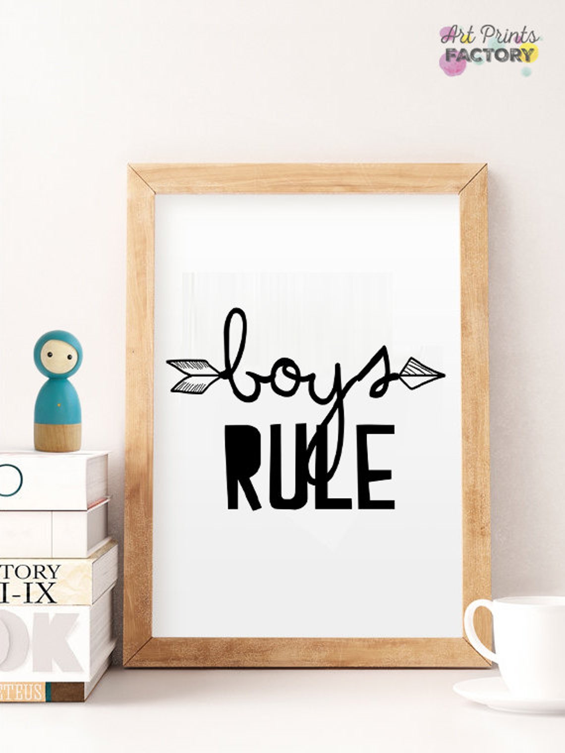 Boys Rule Wall Art Minimalistic Art Printables Black White | Etsy