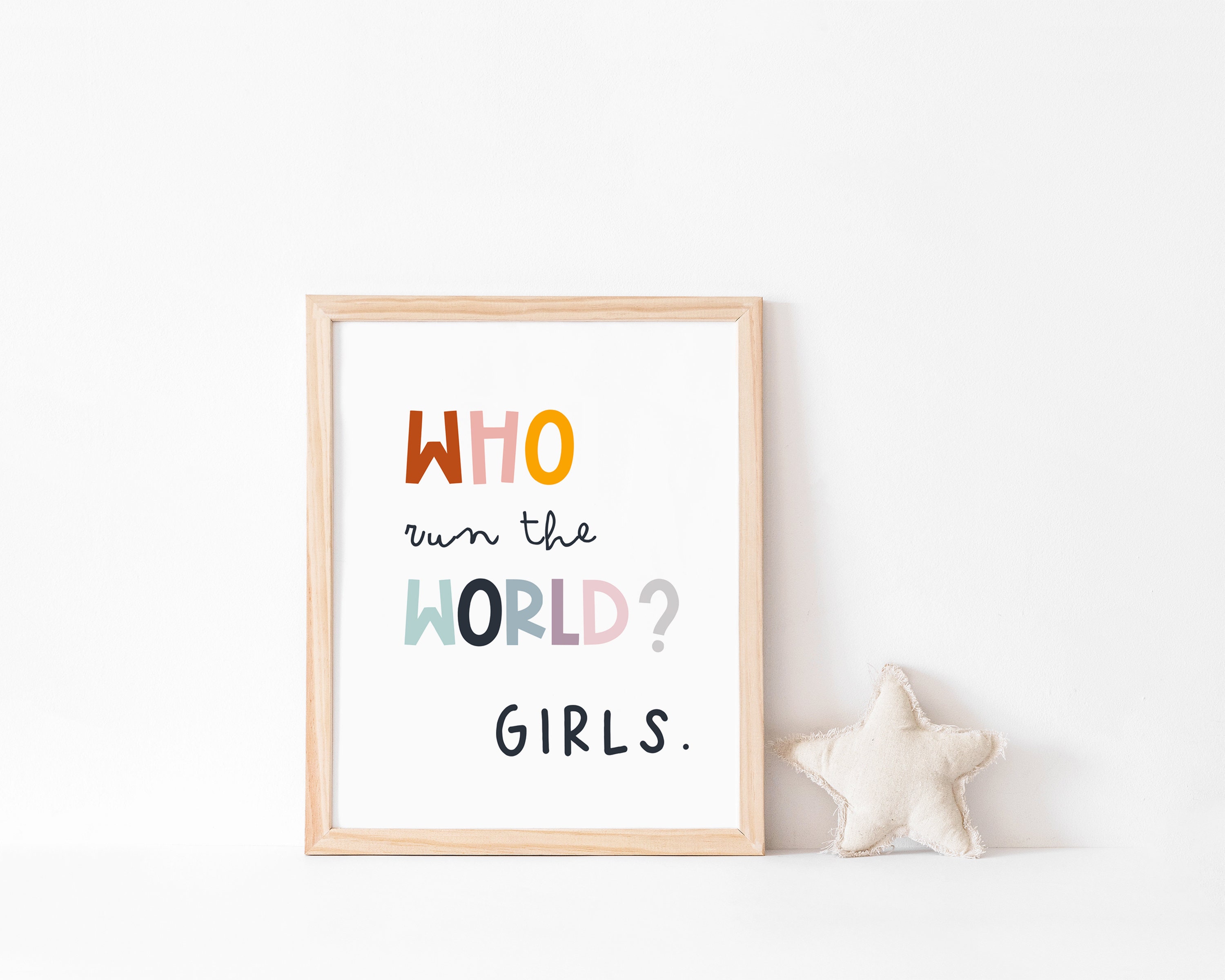 Who Run the World Print GIRLS WALL PRINT Feminist Poster | Etsy
