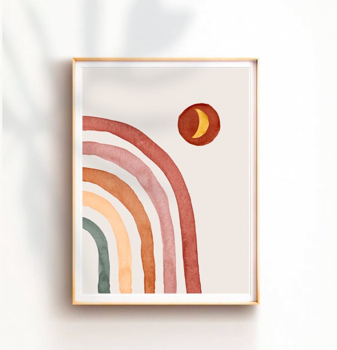 Abstract Rainbow Print,terracotta Boho Rainbow Wall Art, Minimalist ...
