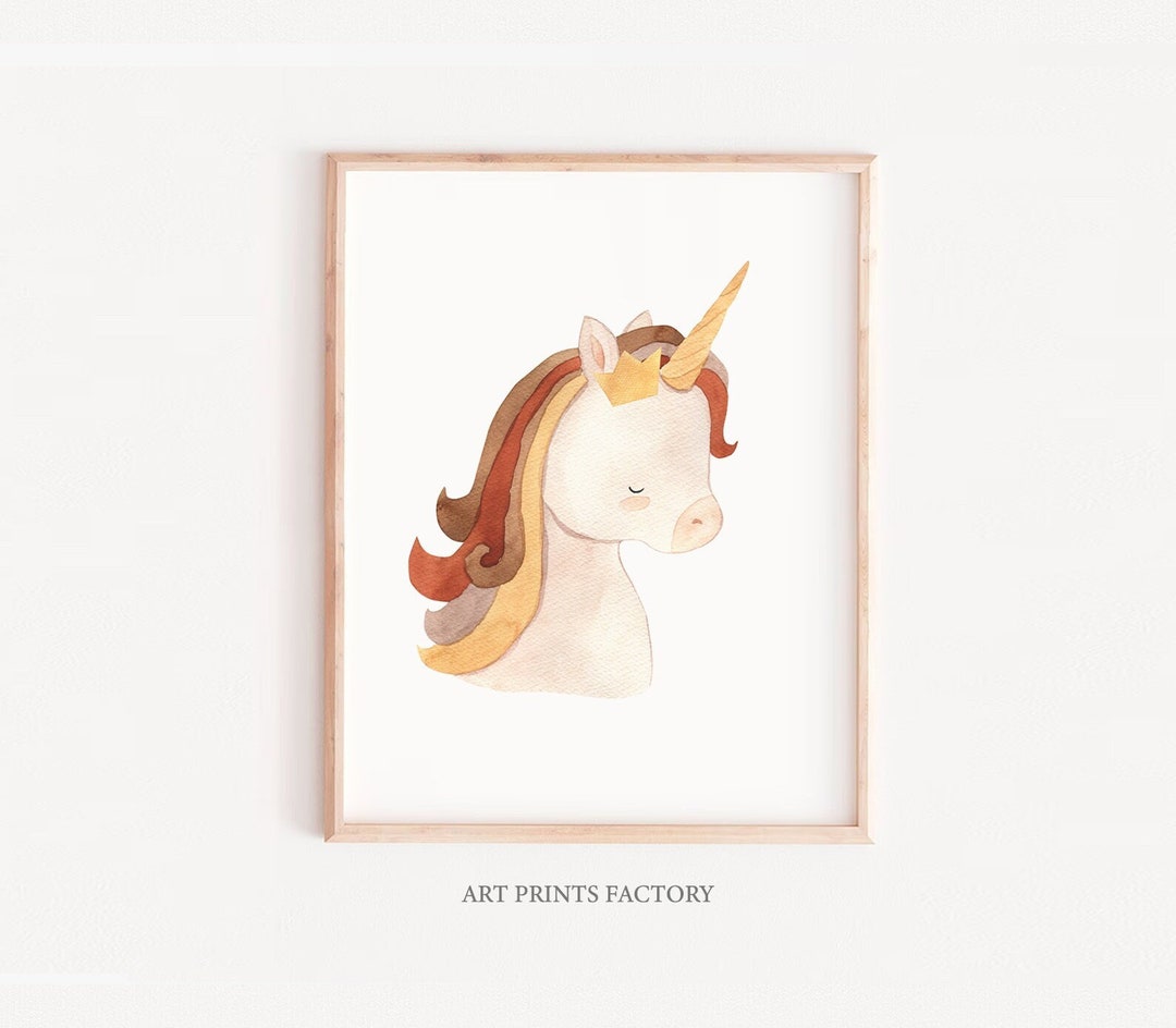 NEUTRAL Unicorn Wall Art, PRINTABLE ART, Girls Room Art, Unicorn Boho ...