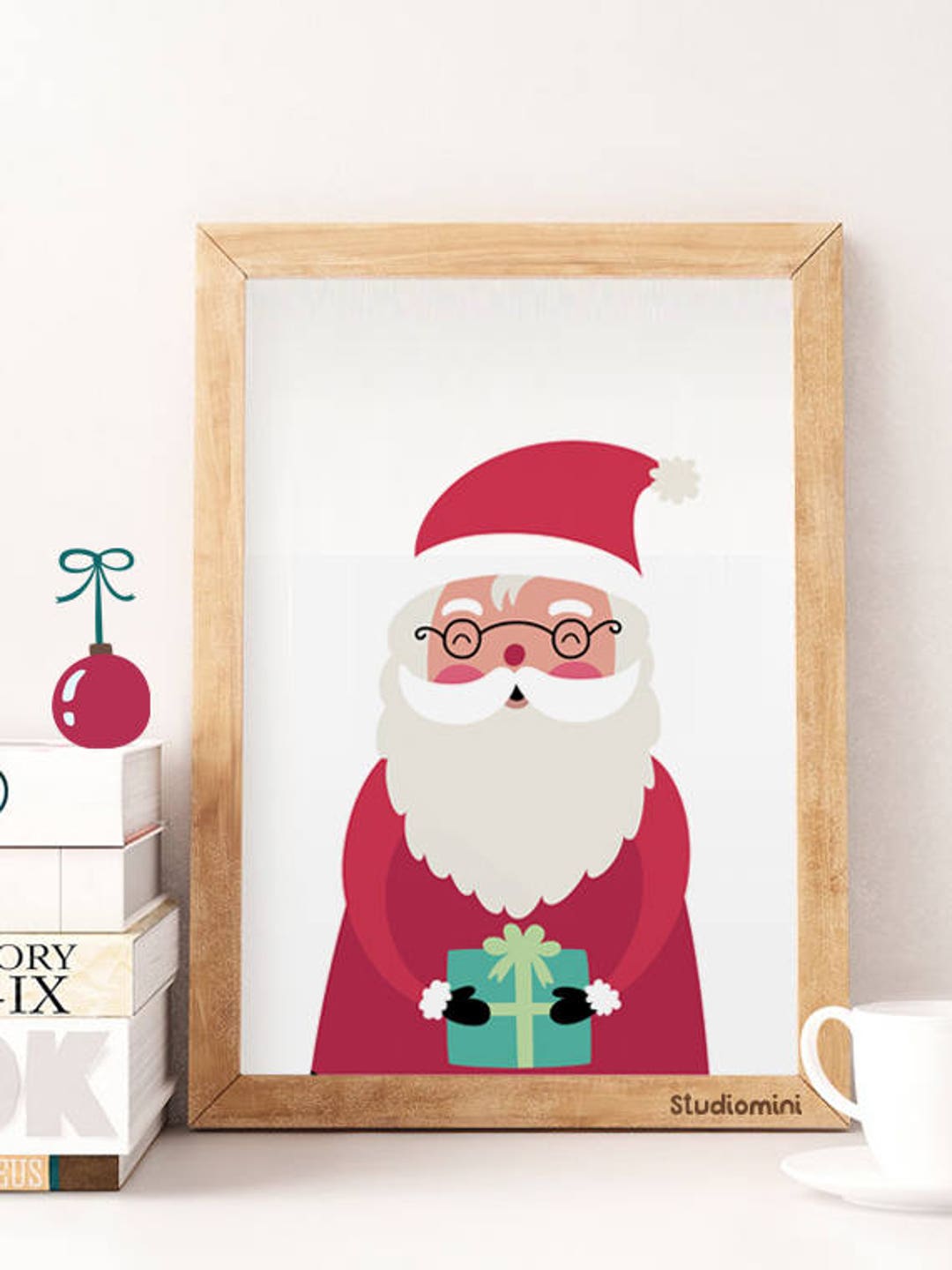 Santa Wall Artsantasanta Claus Printchristmas Wall - Etsy