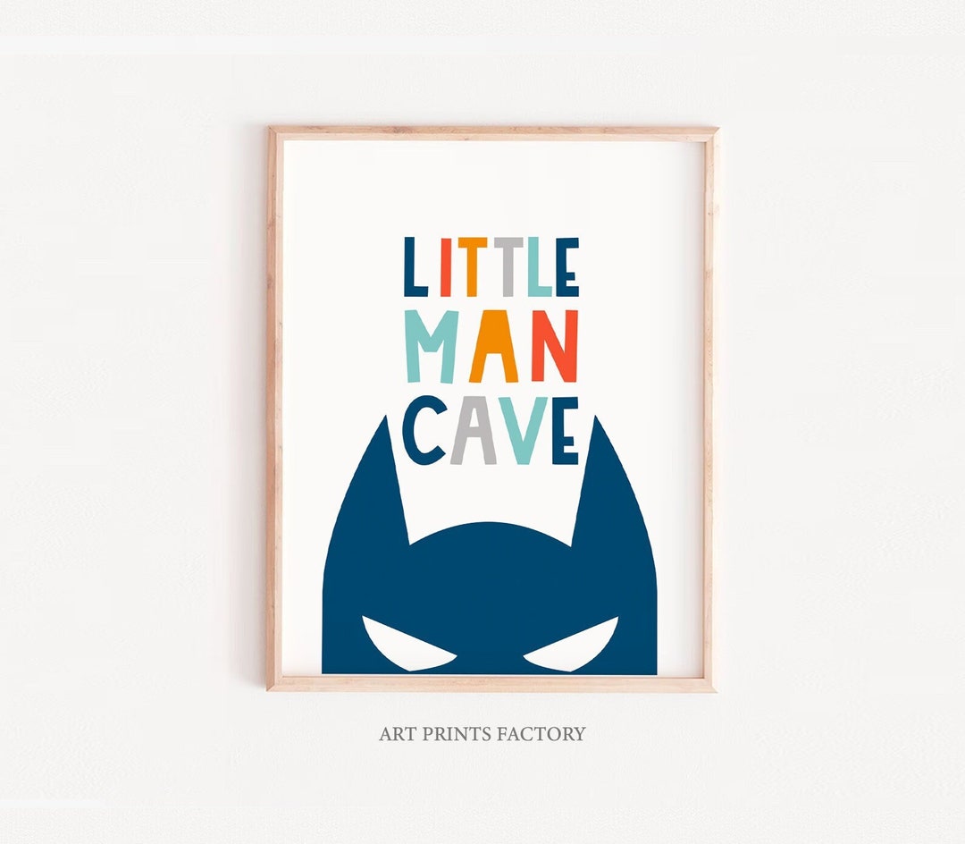 Superhero Little Man Cave Print: Boys Nursery Decor (digital Download ...