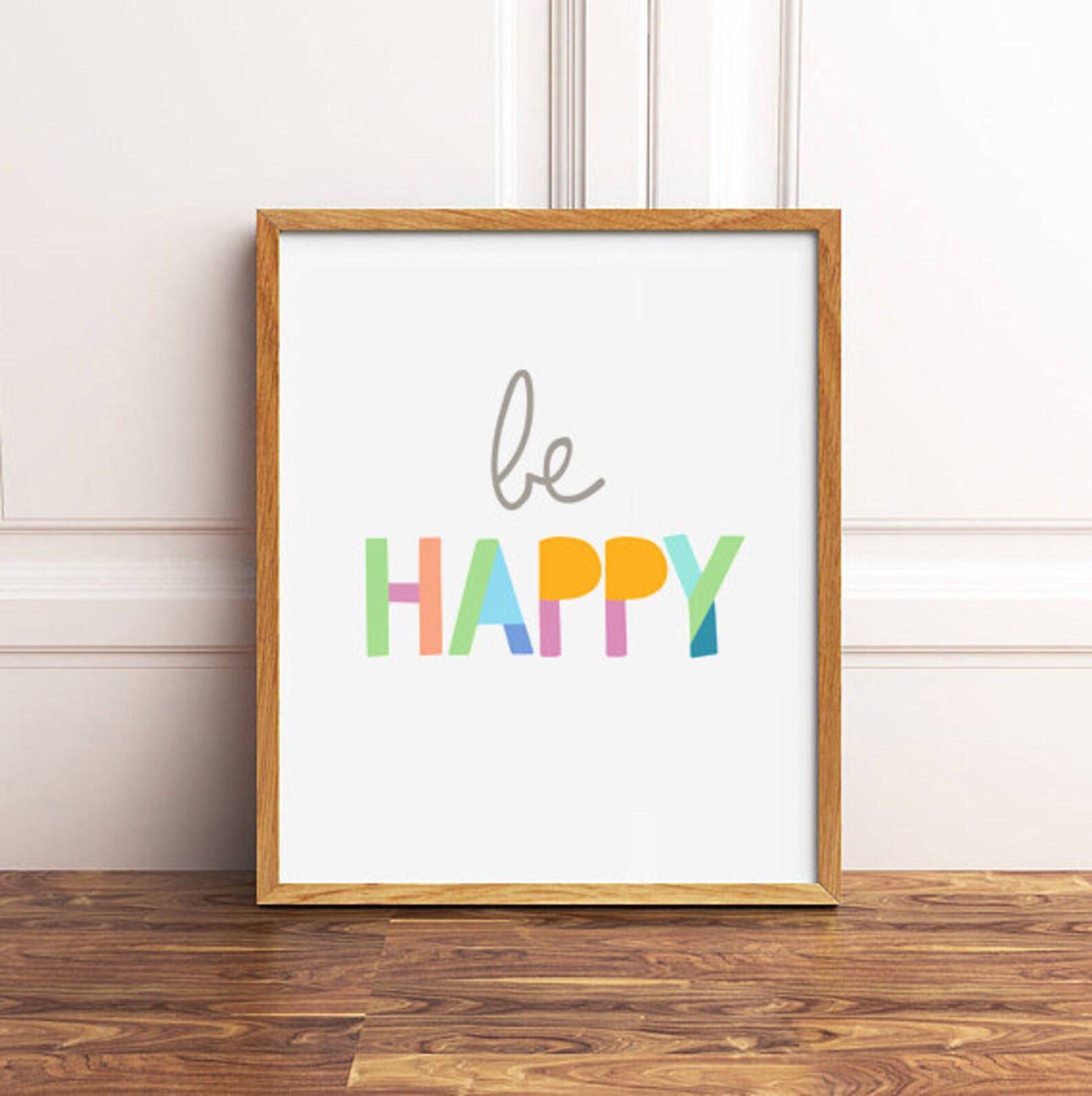 Be Happy Be Happy Printpastel Colors Be Happy Poster Be - Etsy