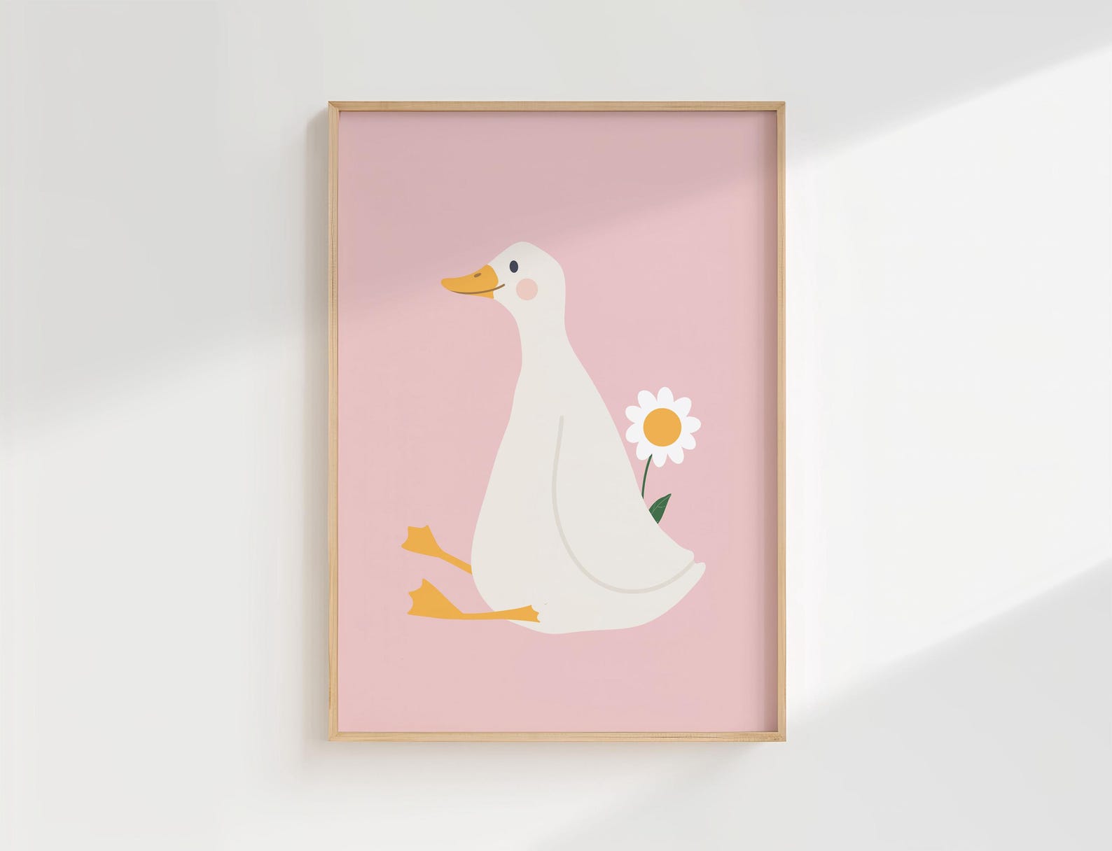 Goose Nursery Print: Blush Floral, Farm Animal Art (digital Download ...