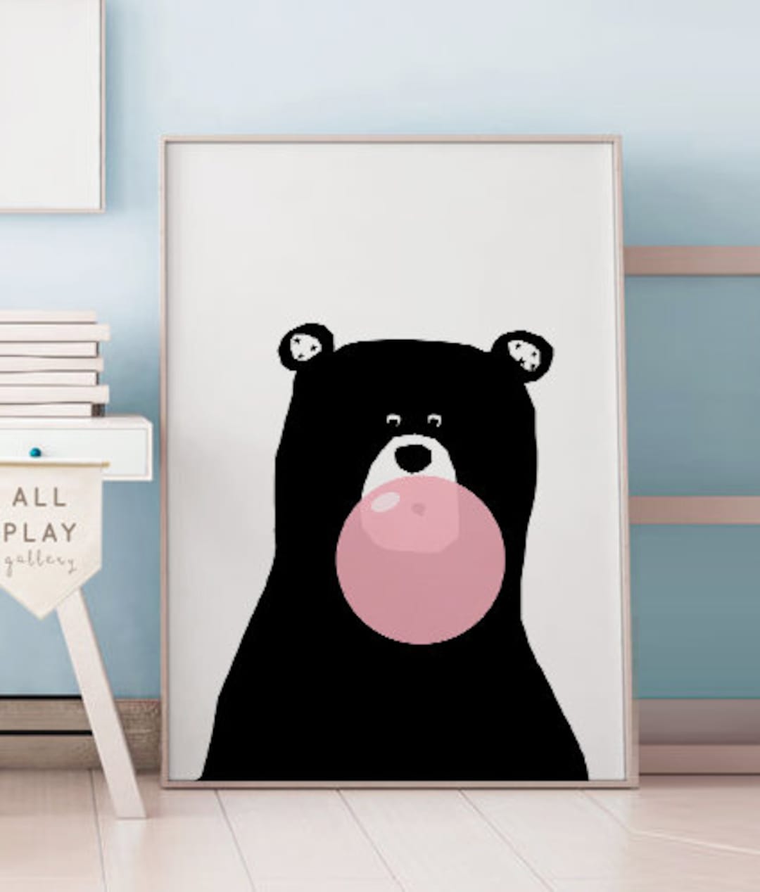 Bubble Gum Bear Print, Modern Nursery Decor (digital Download) - Etsy