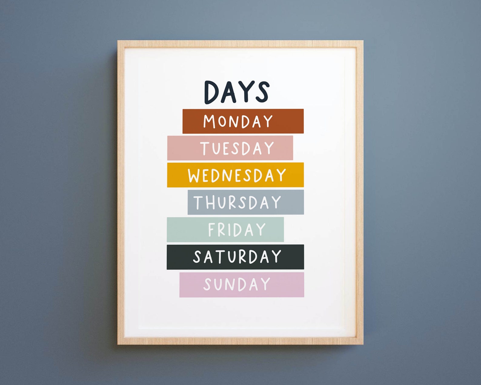Days of the Week Printable Learning Days Montessori - Etsy