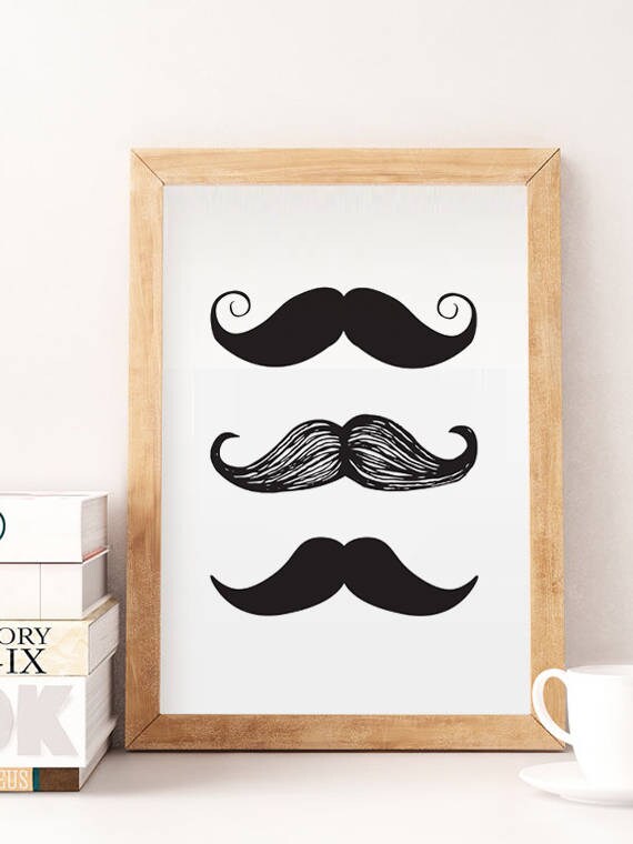 Mustache Poster Mustache Decor Modern Prints Mustache | Etsy