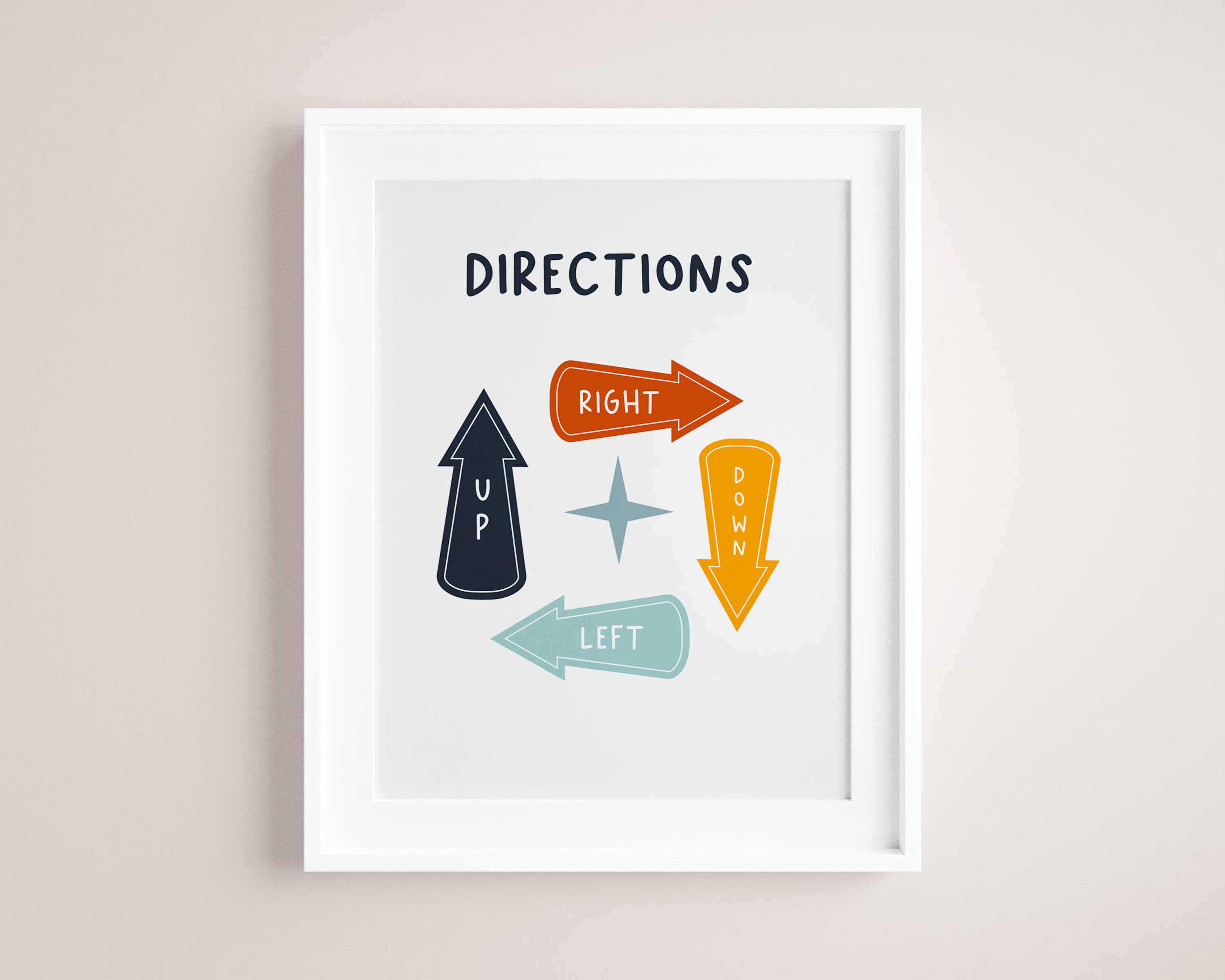 Educational prints Directions UP DOWN RIGHT Classroom | Etsy