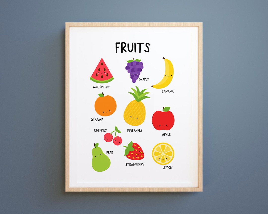 Fruits Printable, Downloadable Prints Montessori Educational Poster ...