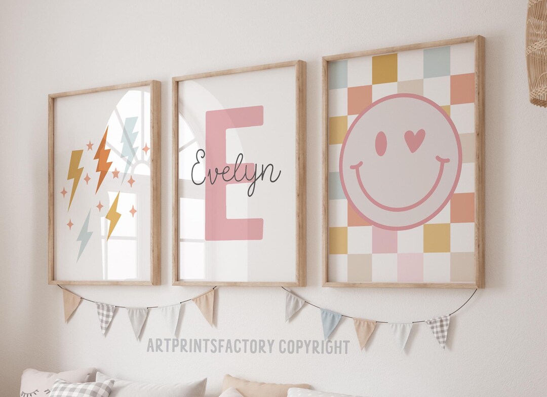 Personalized Girl Power, Gallery Wall Girls, Smiley Printable Art, Girl ...