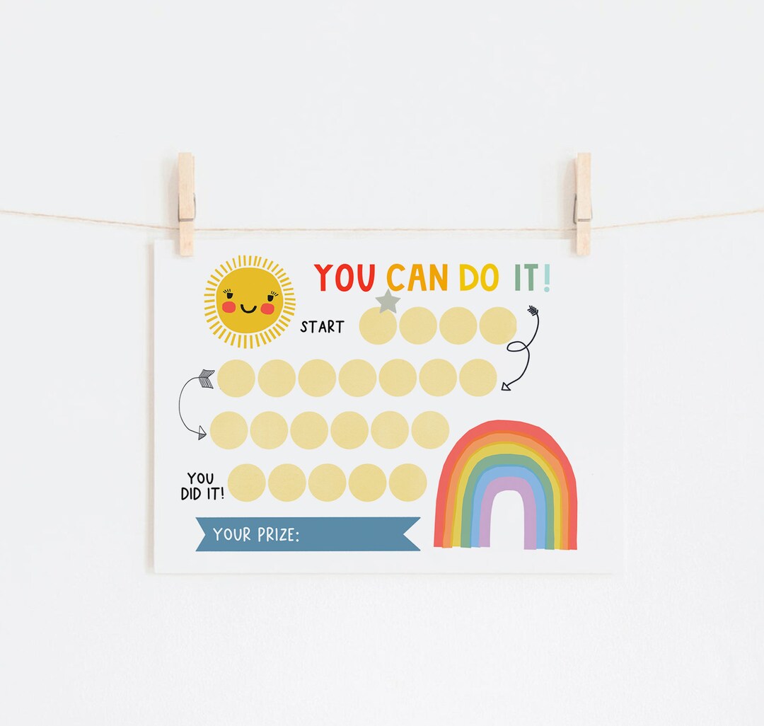 Printable Rainbow Reward Chart: Kids Homeschool Training (digital ...