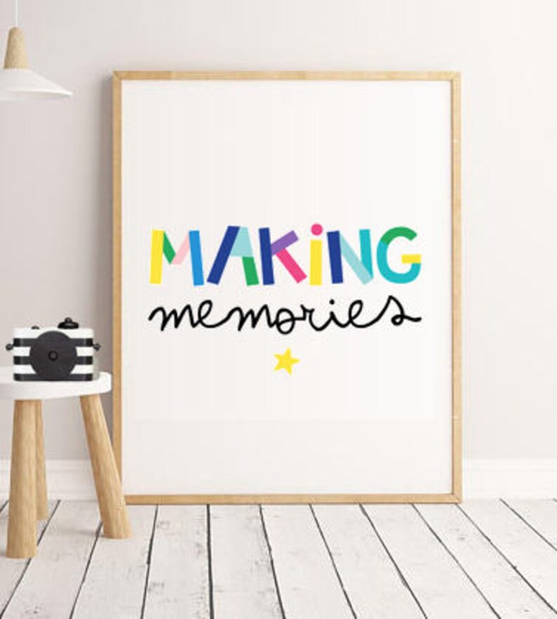 Printable Art Making Memories Rainbow Art Print Typography - Etsy