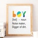Boy Definition Print Boys Wall Art Definition Print Quote - Etsy